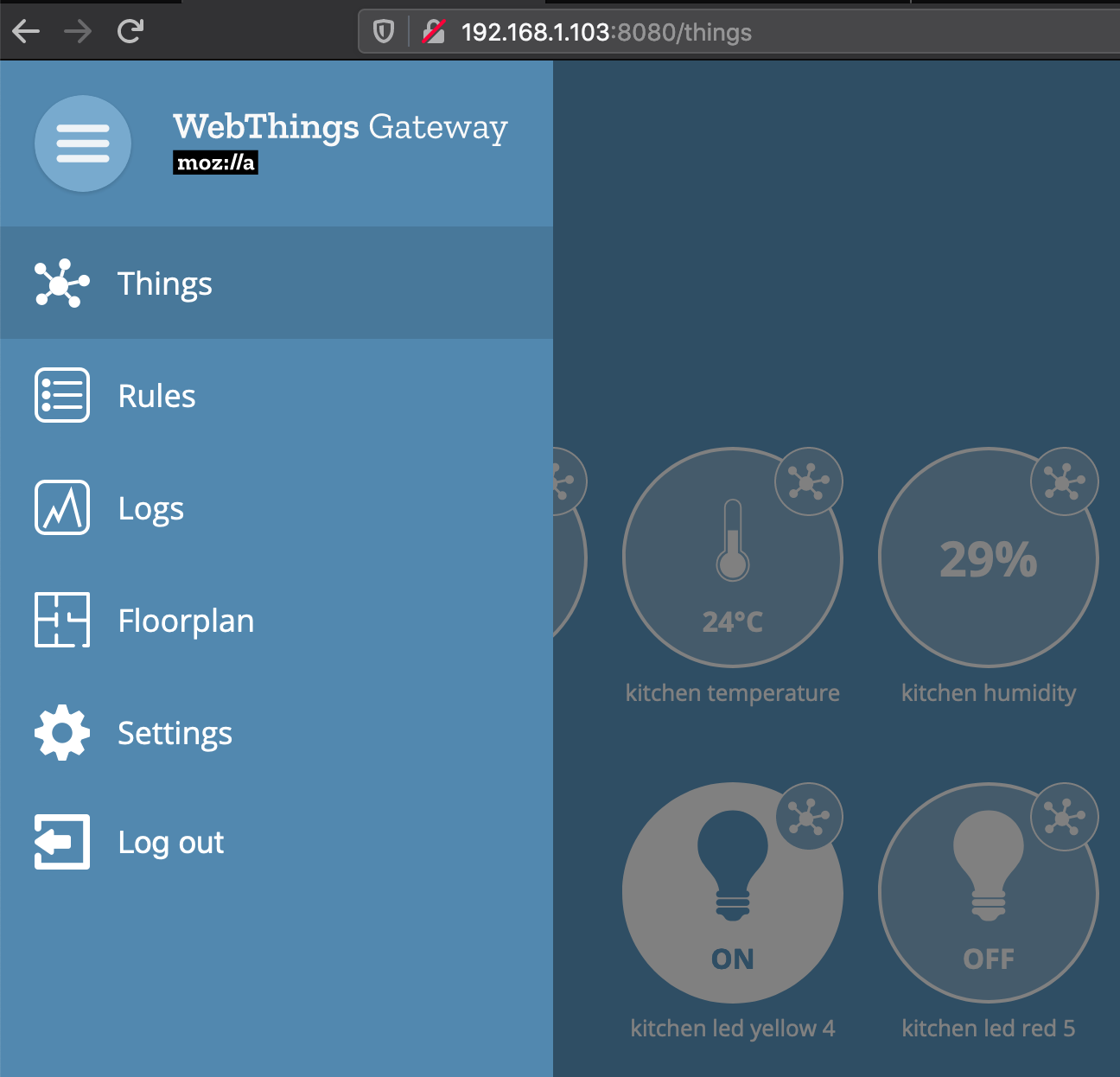 WebThings Gateway a very lightweight and flexible IoT Gateway - cescobaz